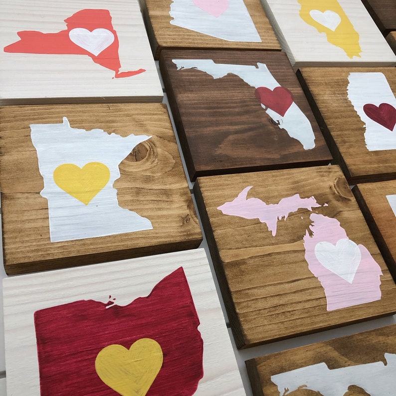 Painted State Sign | Mini State Sign | State Wall Art | Wood Home State ...