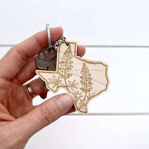 Texas Engraved Keychain Texas Bluebonnet Texas Gift Illustrated State ...