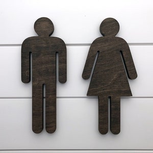 Men and Women Bathroom Figures Set of 2 Restroom Sign Bathroom Stick ...