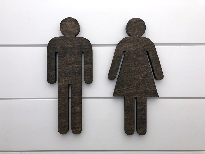 Men and Women Bathroom Figures Set of 2 Restroom Sign - Etsy