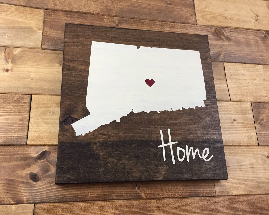 Connecticut Wood Sign Connecticut wall art Connecticut | Etsy