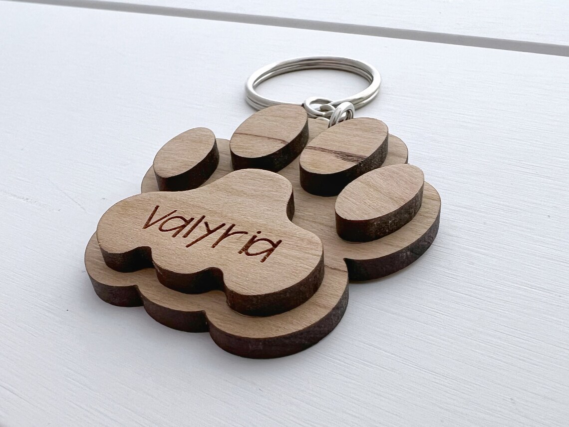 Cat Name Keychain - Personalized Pet Keychain - Gift for Pet Lovers ...