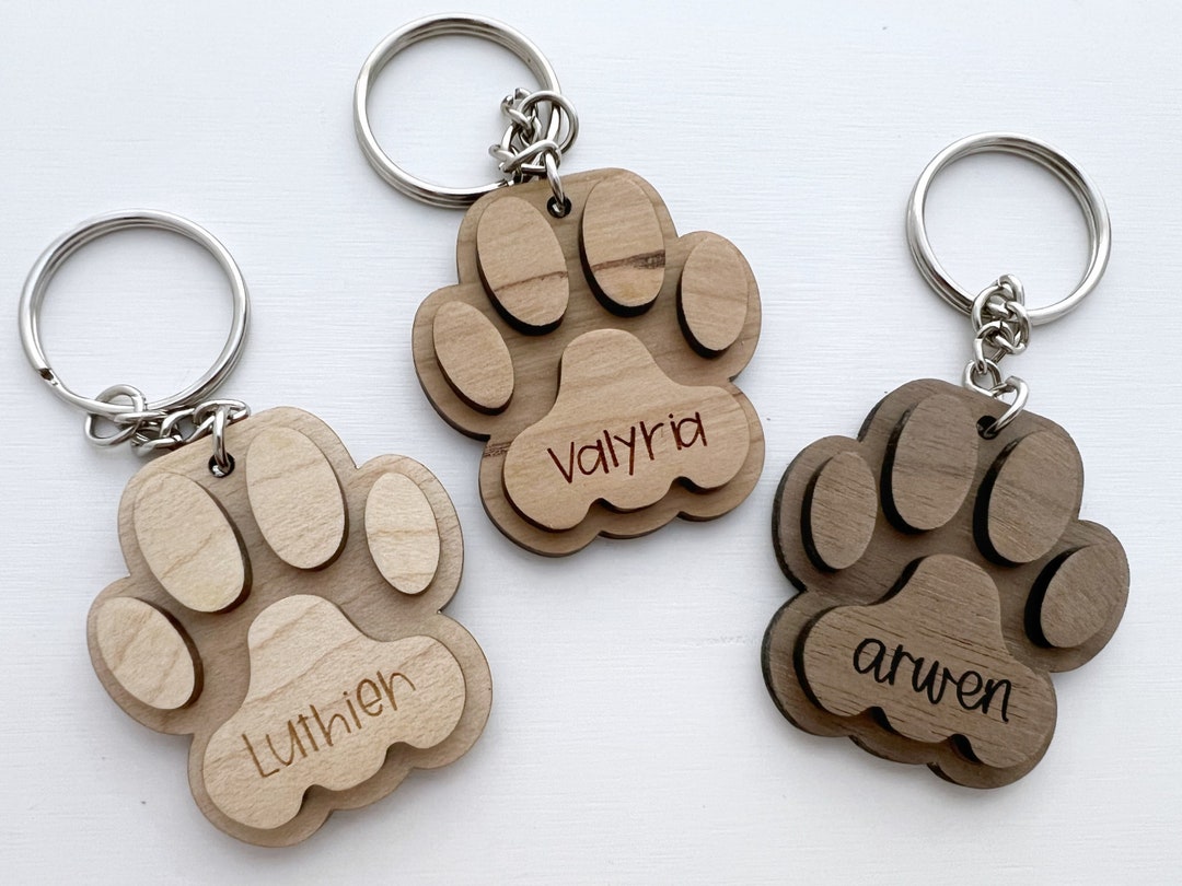 Cat Name Keychain - Personalized Pet Keychain - Gift for Pet Lovers ...