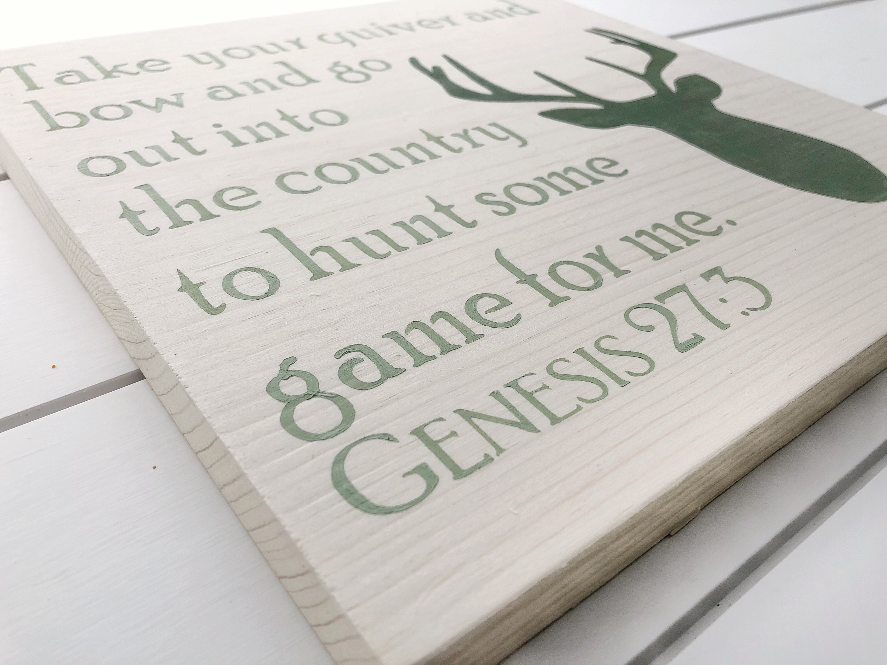 Genesis 27:3 Sign | Deer Wall Art | Cabin Wall Decor | Hunting Gift ...
