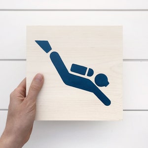 Painted Scuba Diving Sign Scuba Diving Gift Diving Wall Decor ...