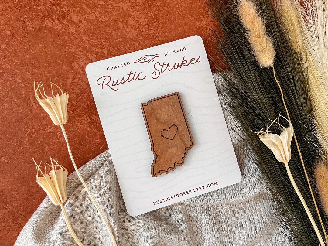 Indiana Wood Magnet | Home State Gift | Indiana Gift | State ...