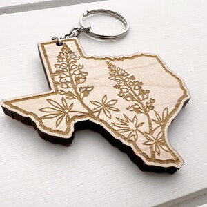 Texas Engraved Keychain Texas Bluebonnet Texas Gift Illustrated State ...