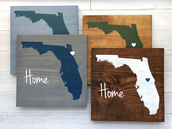 Florida Home Sign Florida map Florida Sign Custom Sign | Etsy