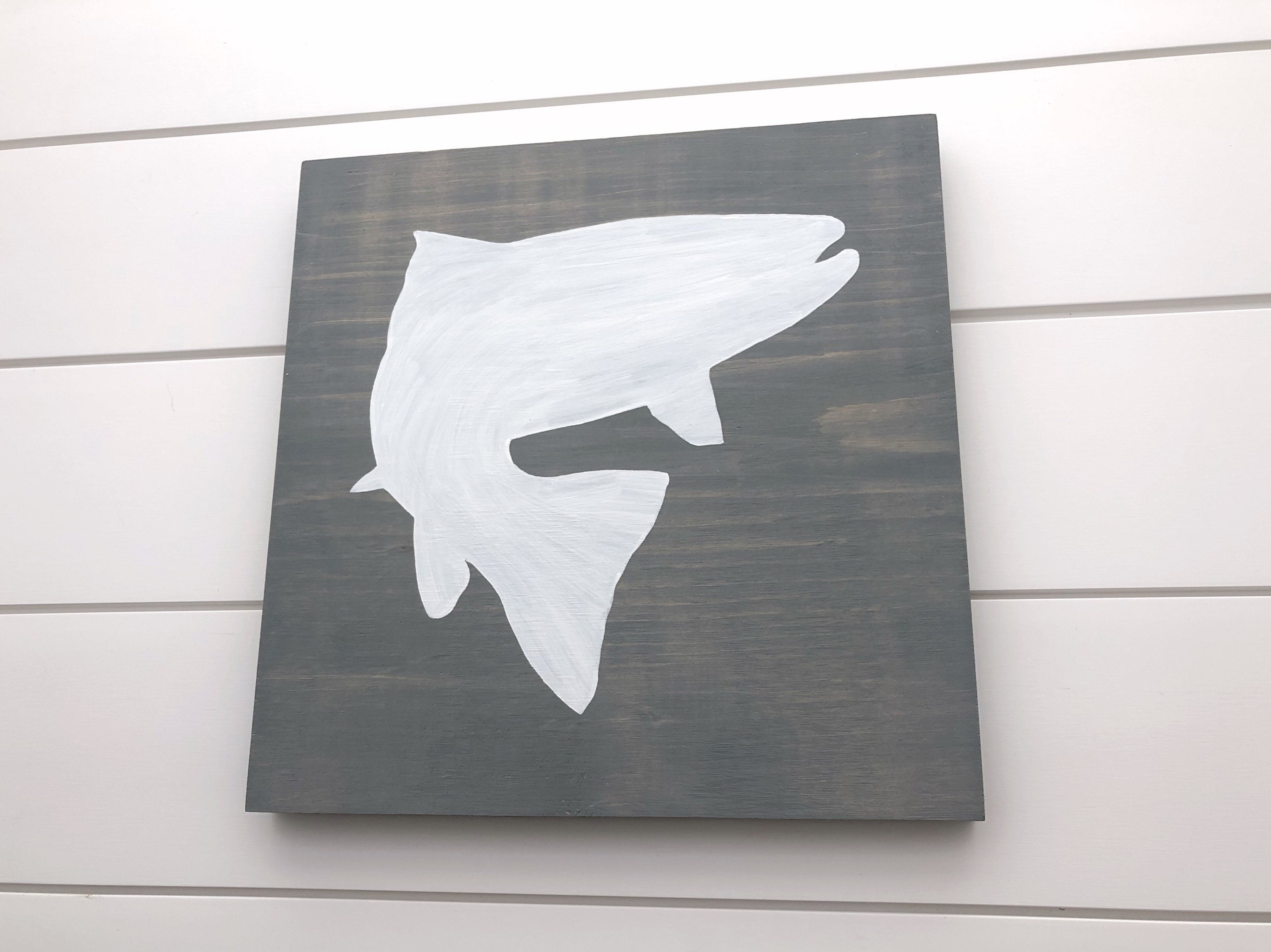 Painted | Fish Wood Sign | Fishing Room Decor | Fishing Nursery Decor ...