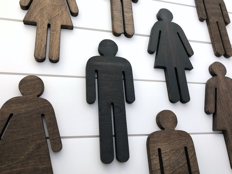Men and Women Bathroom Figures Set of 2 Restroom Sign - Etsy