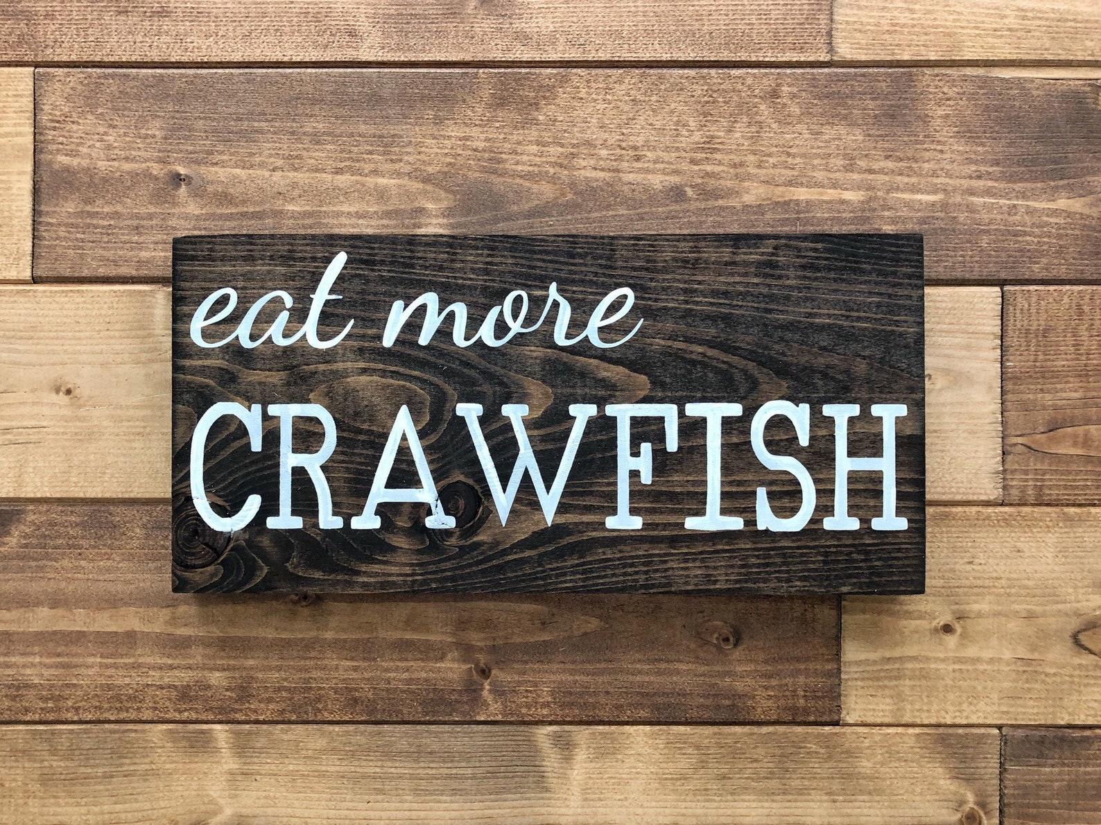 Painted Eat More Crawfish Sign Crawfish wall decor | Etsy