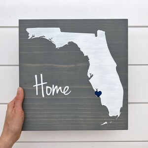Florida Home Sign | Florida Keys Sign | Florida Map | Florida Wall Art ...