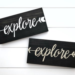 Explore Wood Sign | Travel Wall Decor | Adventure Nursery | Hiking Gift ...