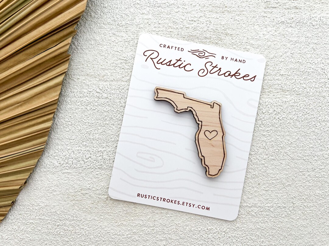 Handcrafted Florida Magnet - Florida Gift - Wooden State Magnet ...