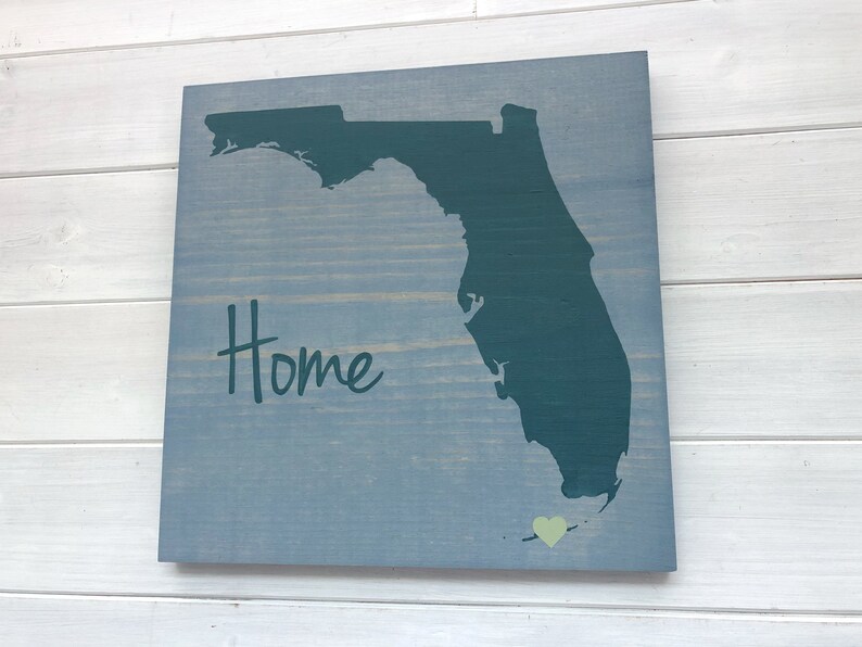 Florida Home Sign Florida Keys Sign Florida Map Florida | Etsy