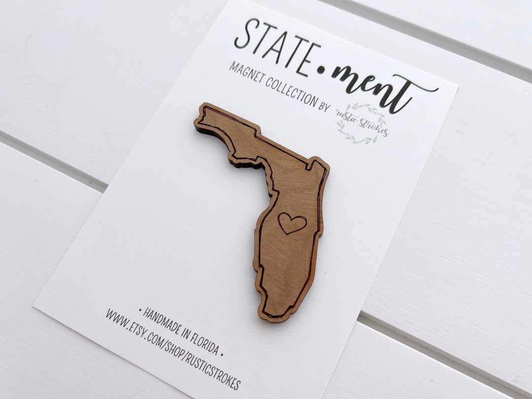 Florida Wood Magnet Home State Gift Florida-themed Gift - Etsy