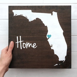Florida Home Sign Florida Keys Sign Florida Map Florida | Etsy