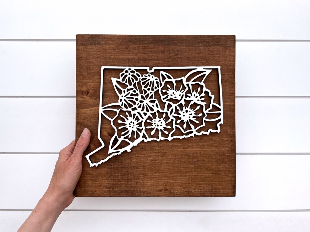 Connecticut Mountain Laurel Flower Sign Connecticut Gift State Flower ...