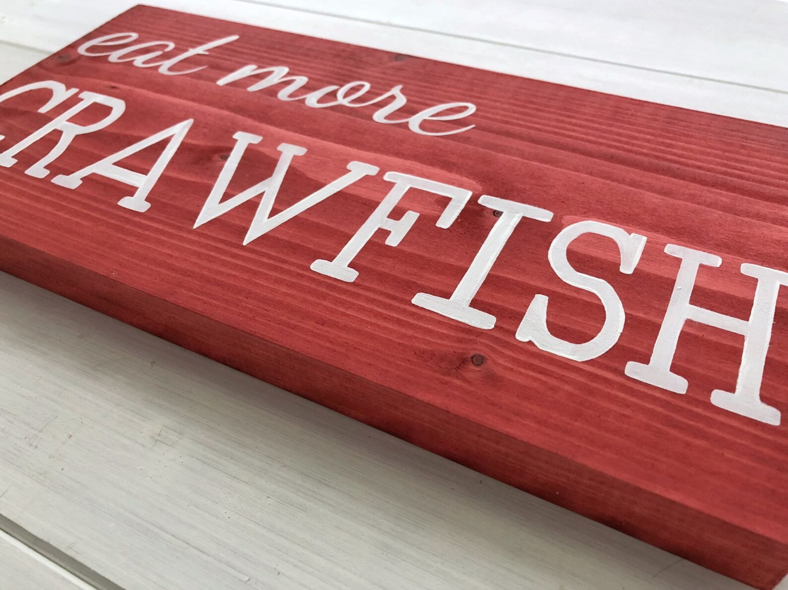 Painted Eat More Crawfish Sign Crawfish wall decor | Etsy