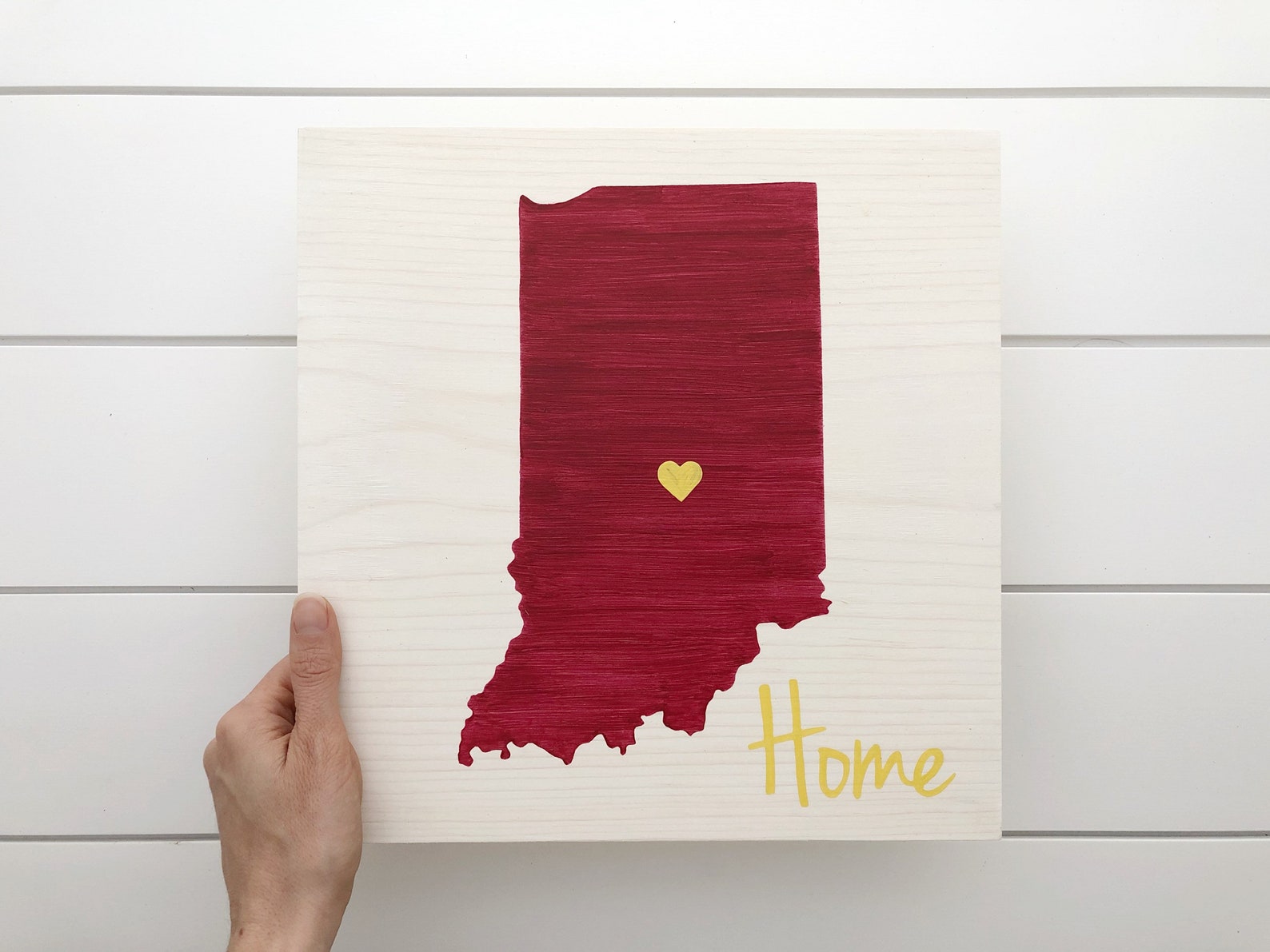 Painted Indiana Wood Sign State Home Sign Indianapolis | Etsy