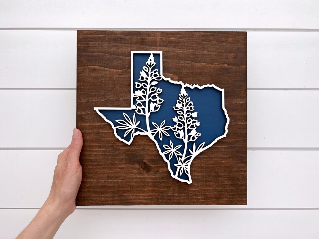 Texas Bluebonnet Wall Decor - Texas Gift - State Flower Wall Art ...