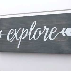 Explore Wood Sign | Travel Wall Decor | Adventure Nursery | Hiking Gift ...