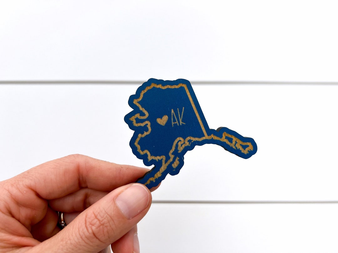 Pick Colors Alaska Wood Magnet | Home State Gift | Alaska Gift | State ...
