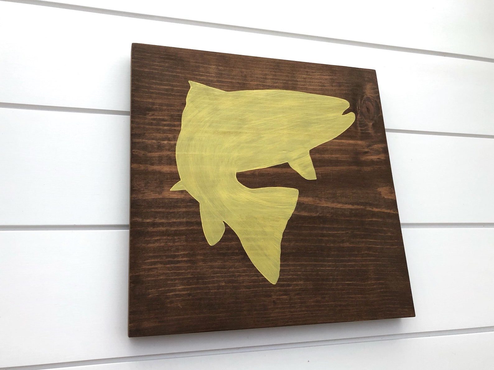 Painted Fish Wood Sign Fishing Room Decor Fishing | Etsy