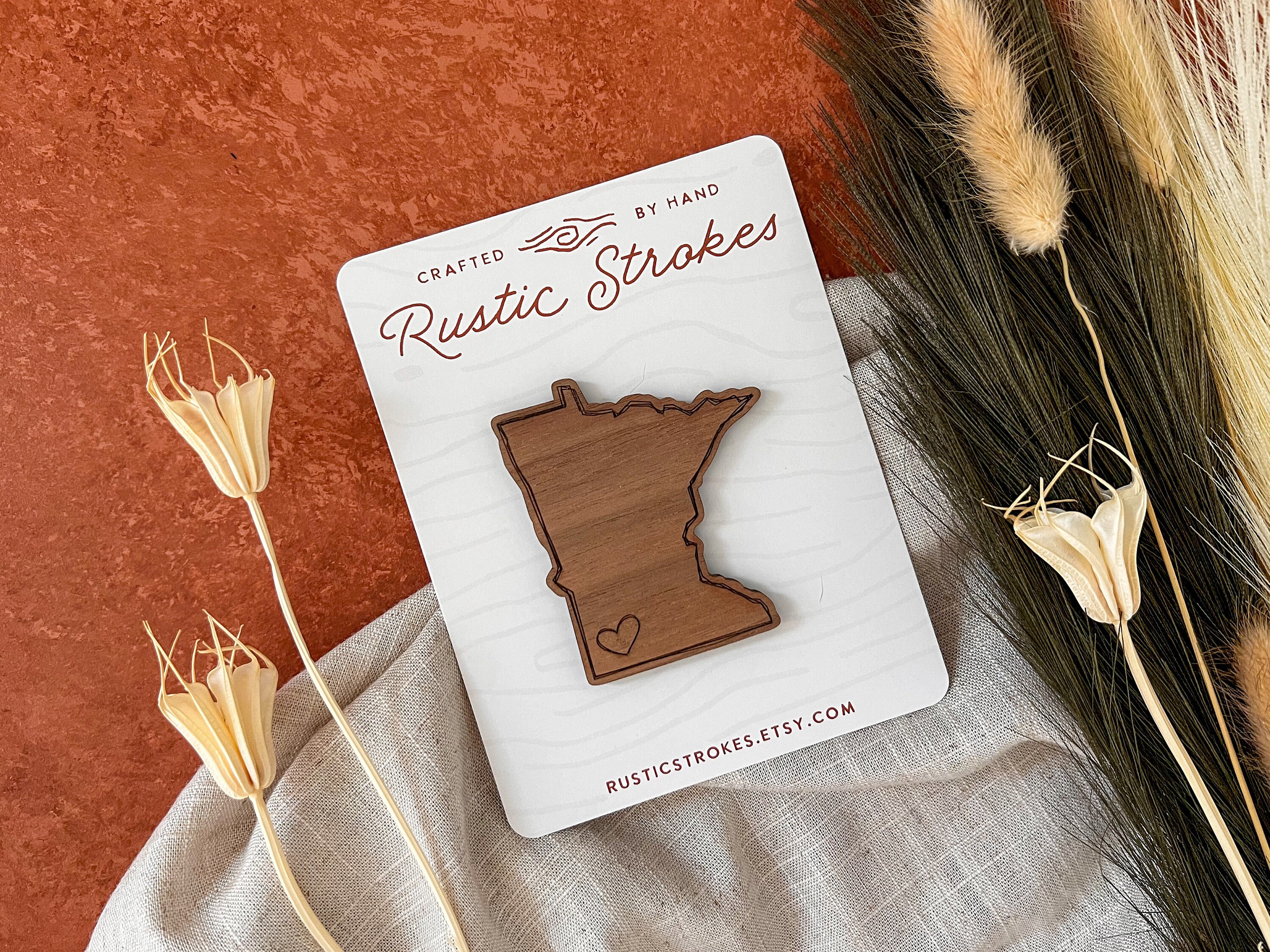 Minnesota Wood Magnet - Home State Minnesota Gift - Stocking Stuffer ...