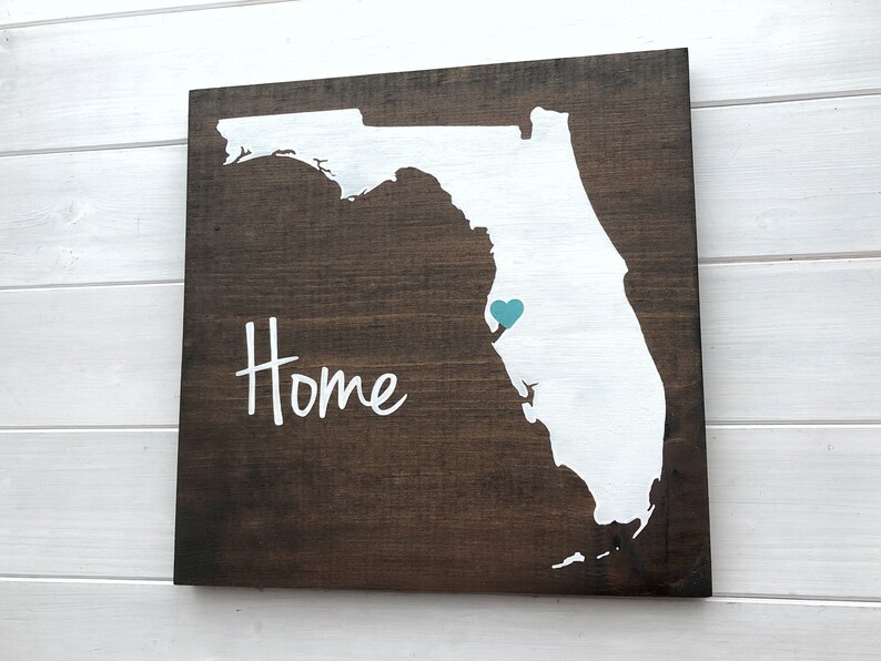 Florida Home Sign Florida Keys Sign Florida Map Florida | Etsy