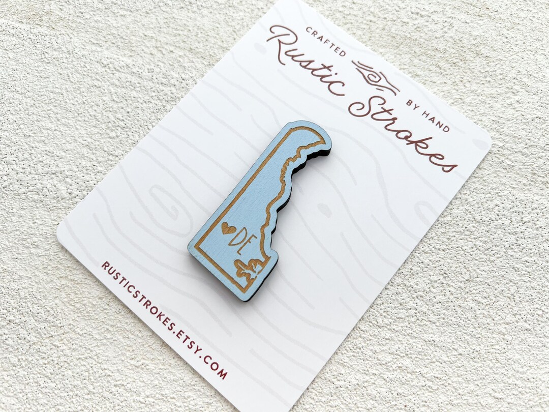 Pick Colors Delaware Wood Magnet | Home State Gift | Delaware Gift ...