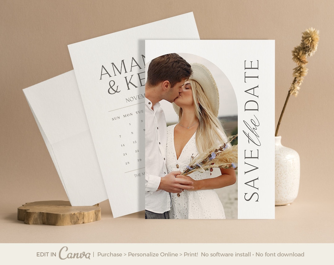 Calendar Save the Date Card Template, Printable Save the Date Card, DIY ...