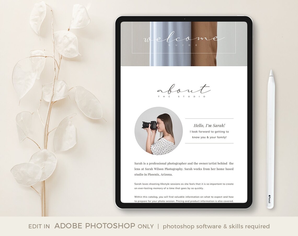 Minimalist Style Guide Template for Photographers PHOTOSHOP - Etsy