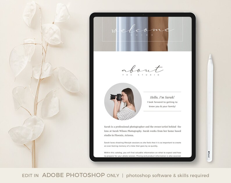 Minimalist Style Guide Template for Photographers PHOTOSHOP - Etsy