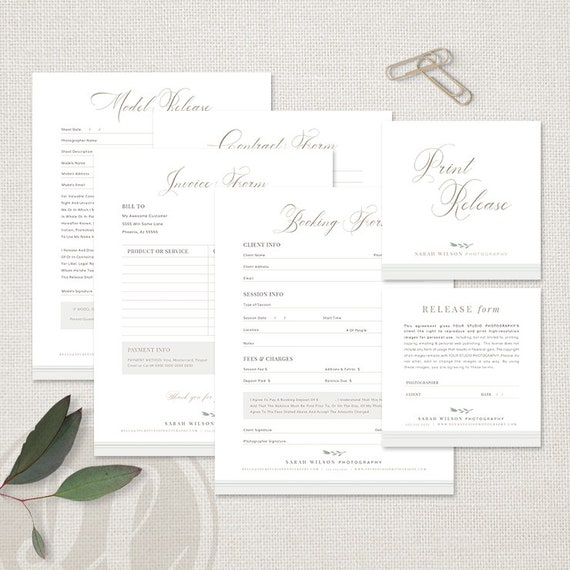 Photography Form Set Photography Form Template Set | Etsy