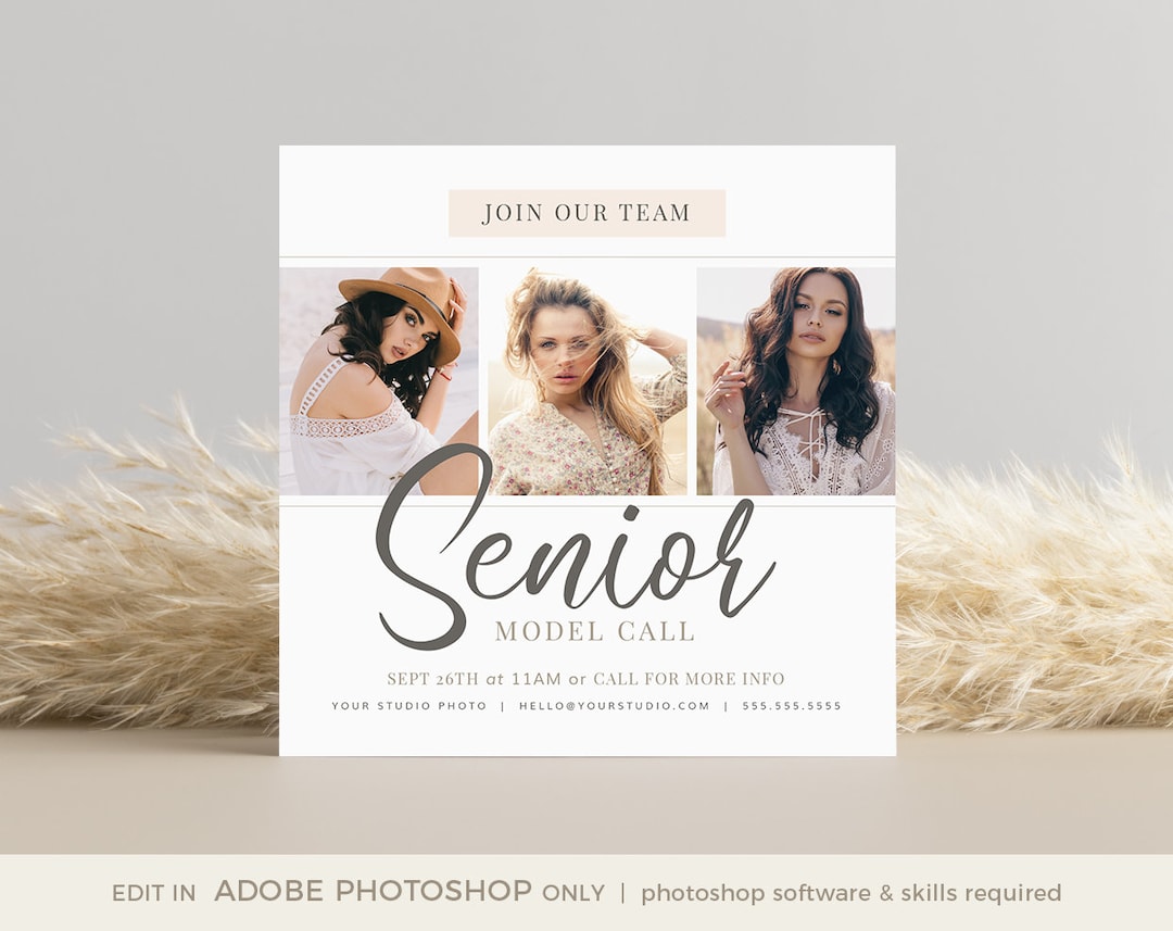 Model Call Marketing Board. Senior Model Call Template, Senior ...