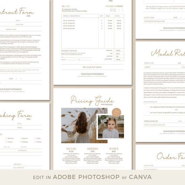 Photographer Forms - Etsy