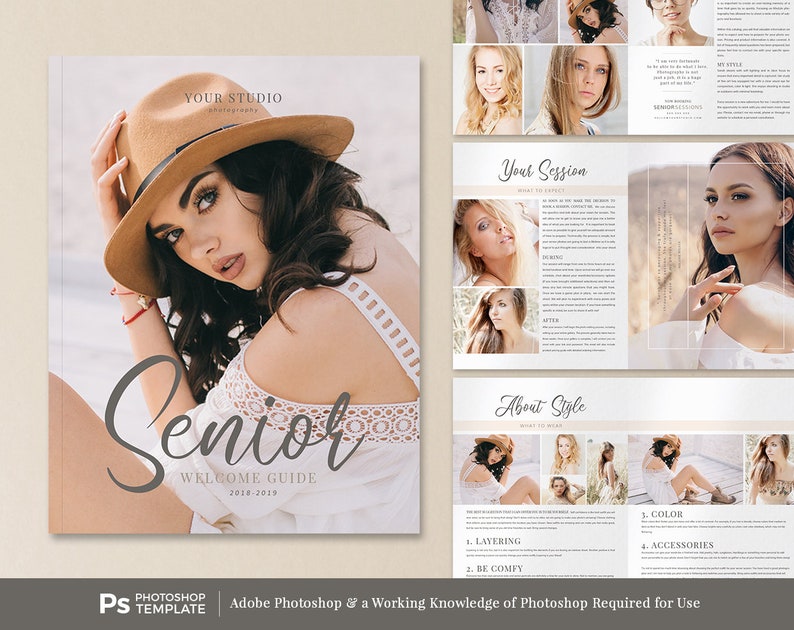 Senior Magazine Template Senior Photography Magazine | Etsy