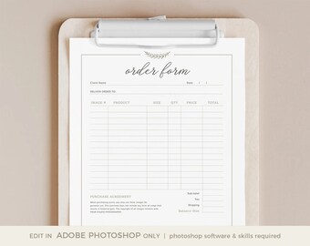 Client Booking Form Template for Models Script Font 8.5x11 - Etsy
