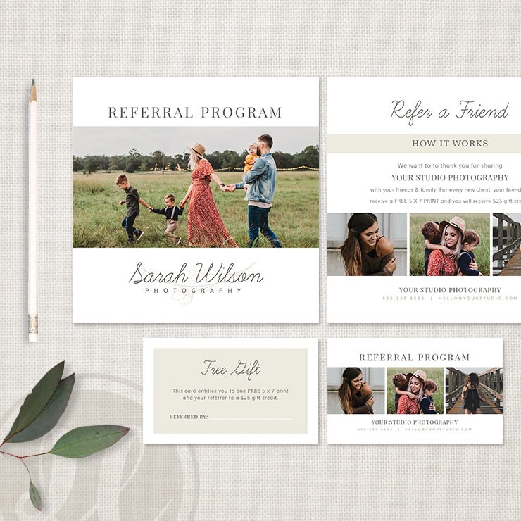 5x5 Card & Rep Card Referral Templates 01 Photography Referral Card ...