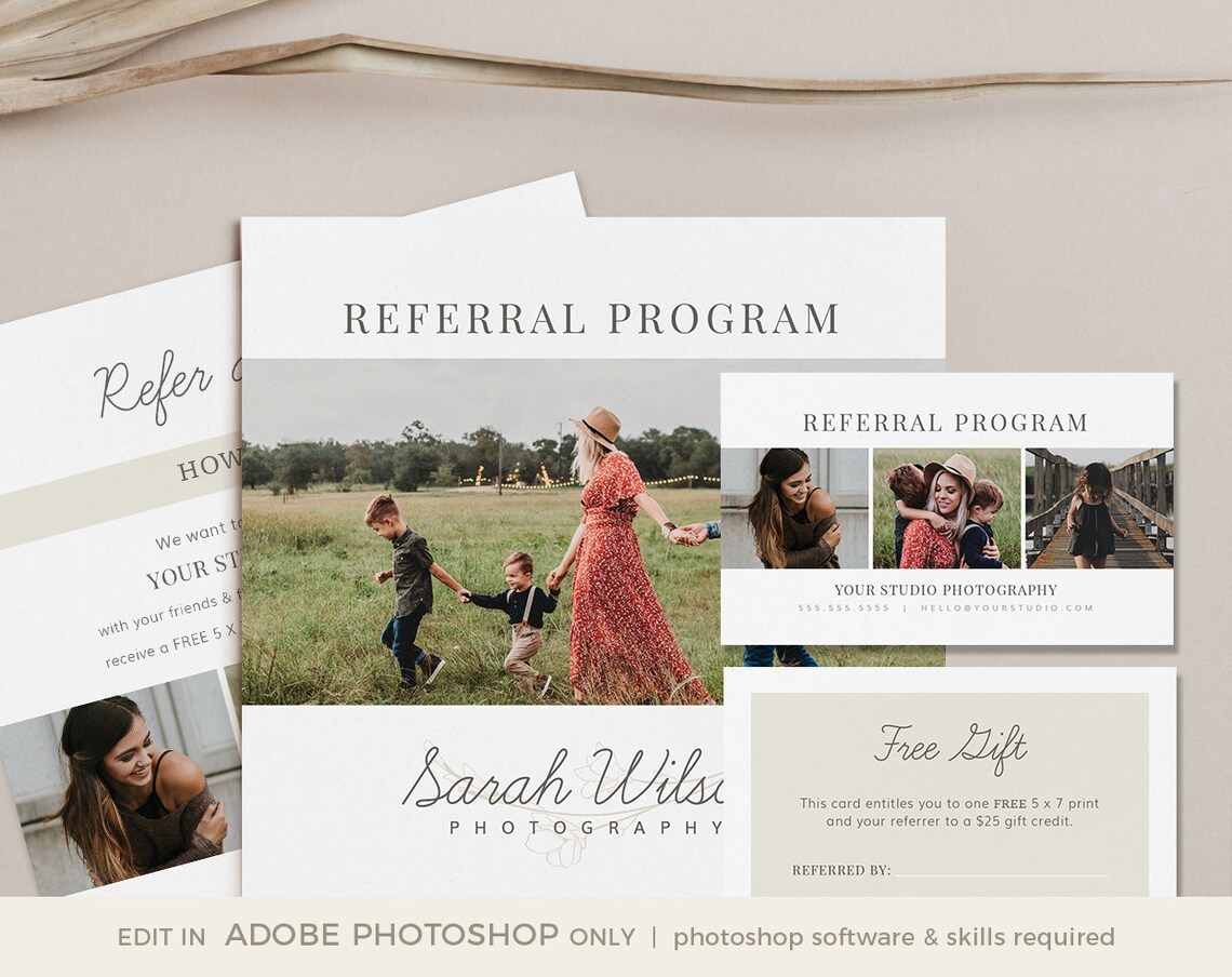 Photography Referral Card Template INSTANT DOWNLOAD - Etsy