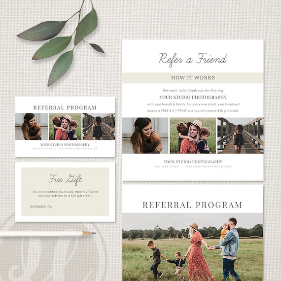 5x5 Card & Rep Card Referral Templates 01 Photography Referral Card ...