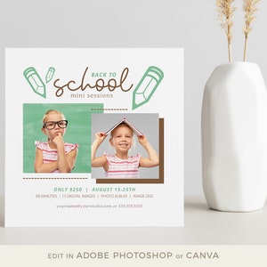 Back to School Mini Session Template for CANVA and PHOTOSHOP, Instant ...