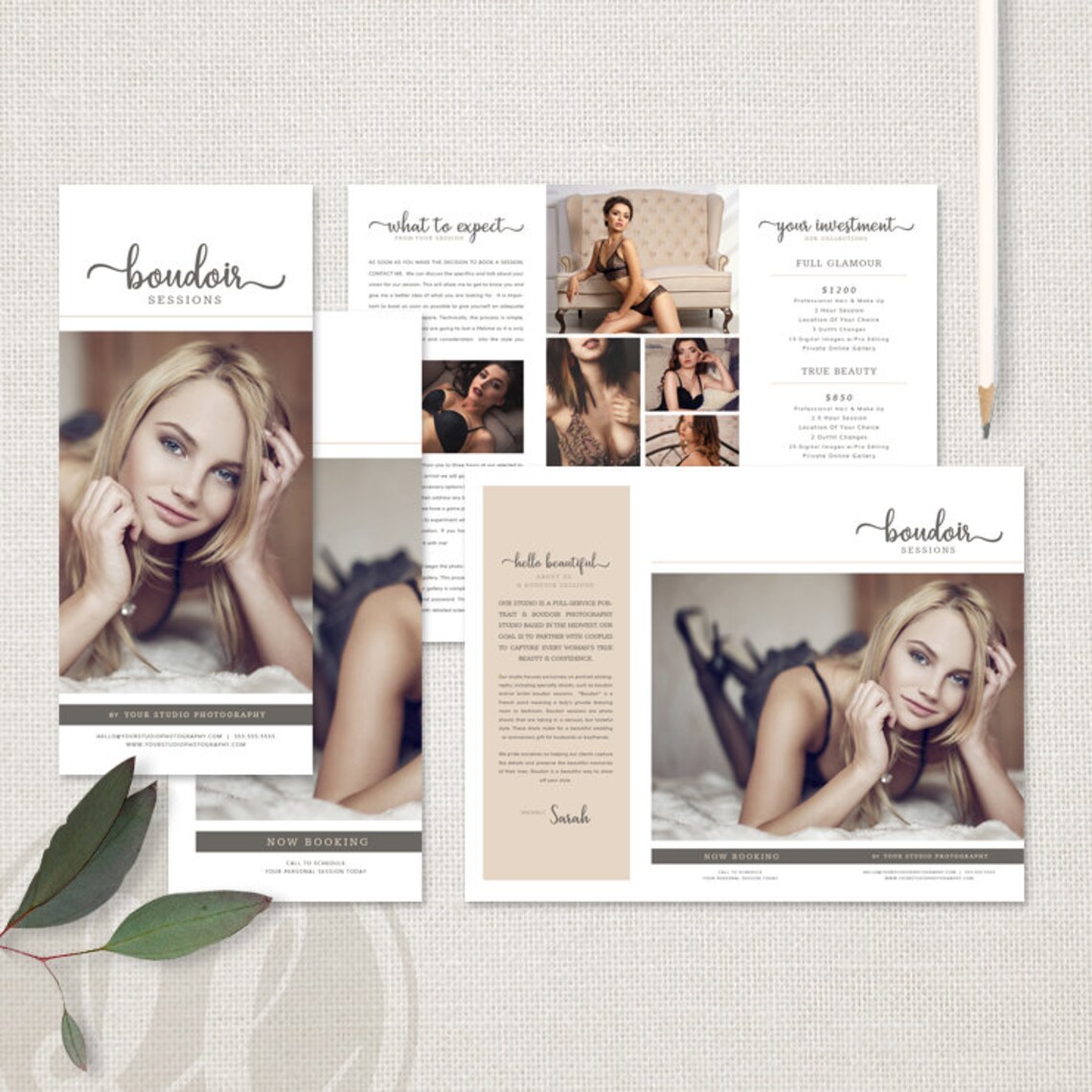 Boudoir Trifold Brochure Boudoir Brochure Boudoir - Etsy