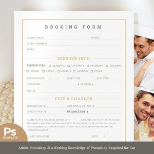 Client Booking Form Photography Booking Form Template | Etsy