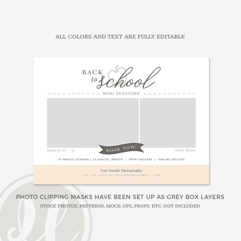 Back to School Mini Session Template Back to School Marketing - Etsy