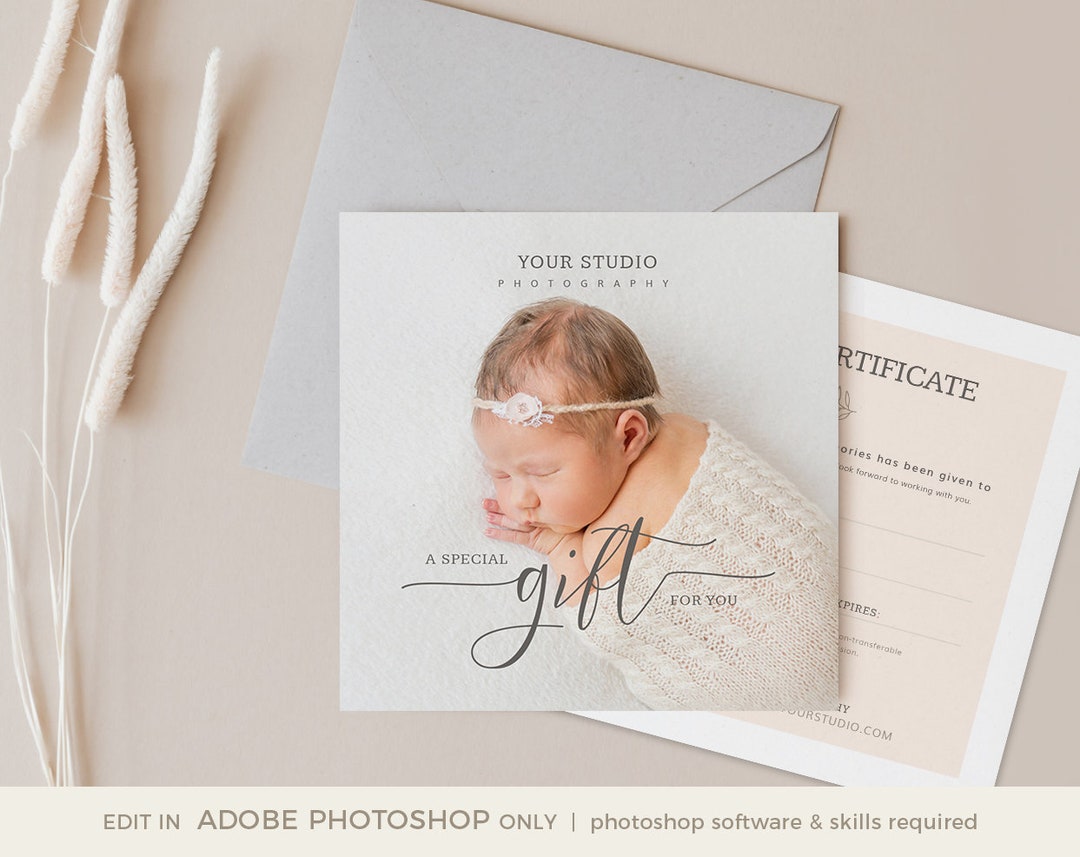Newborn Photography Gift Certificate Template, Newborn Photography Gift ...
