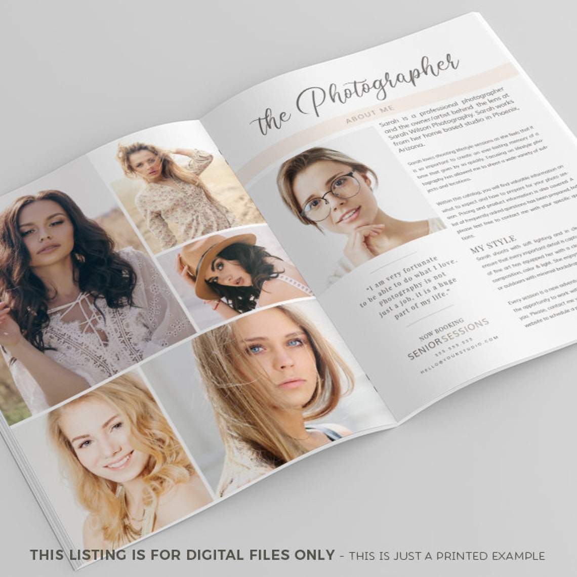 Senior Magazine Template Senior Photography Magazine | Etsy
