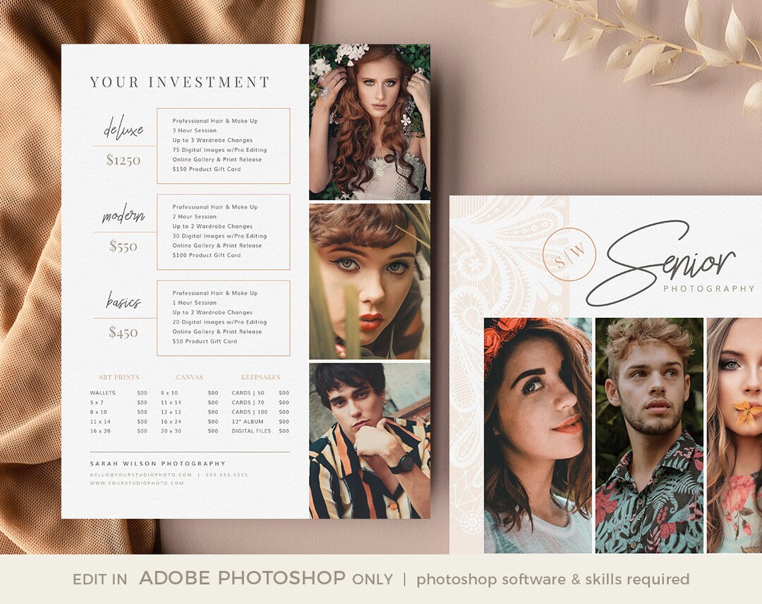 Senior Photo Price List, Senior Photography Pricing Guide, Photography ...
