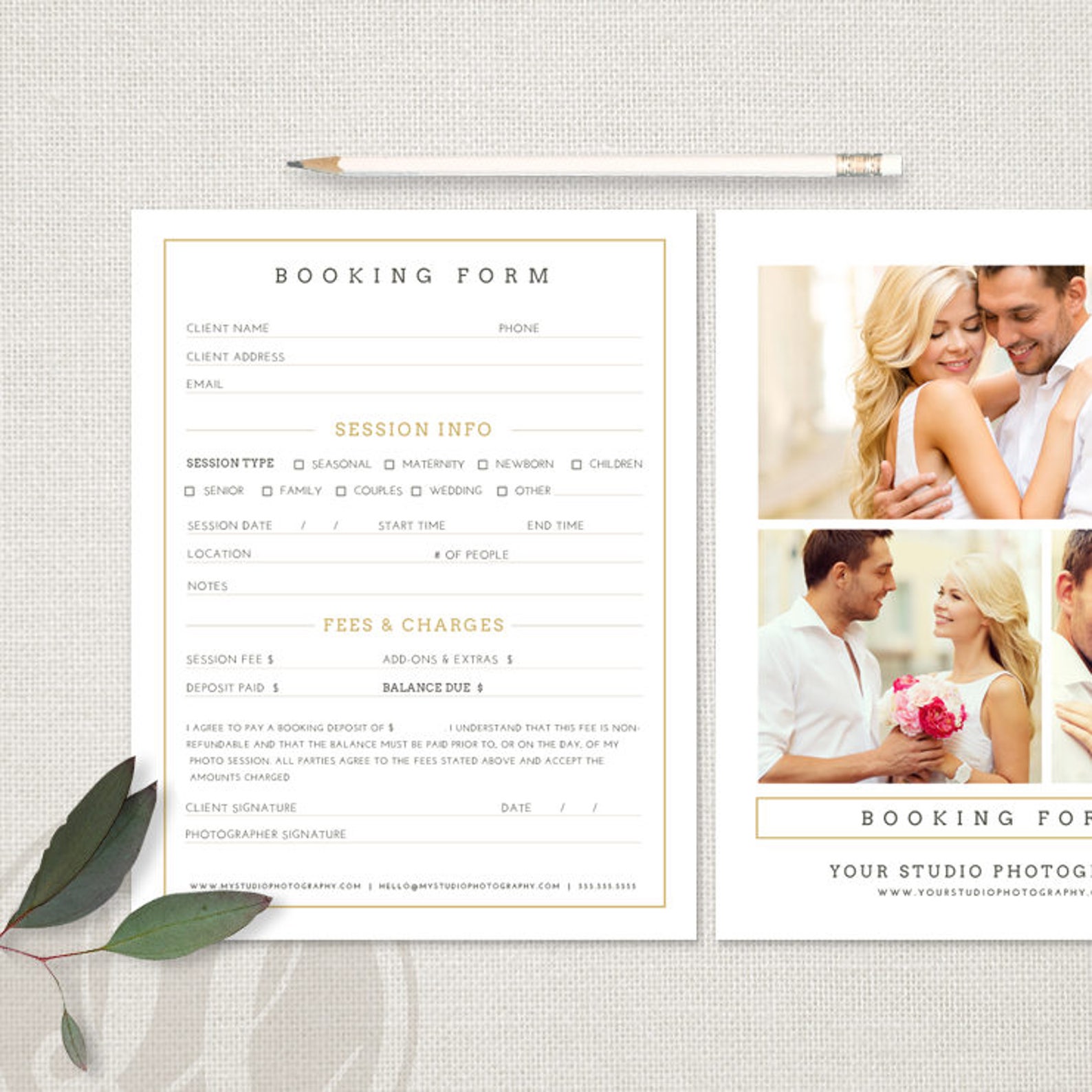 Client Booking Form Photography Booking Form Template | Etsy